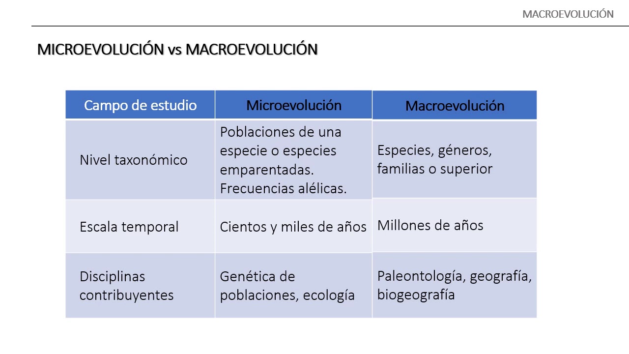 Diferencia entre microevolución y macroevolución - PEDIAEXPERTOS