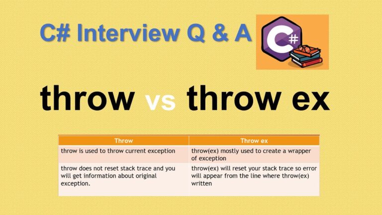 Diferencia entre throw y throw ex en C# - PEDIAEXPERTOS